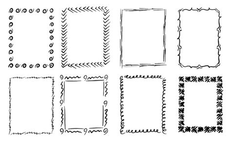 Premium Vector Handdrawn Decorative Borders And Frames Set