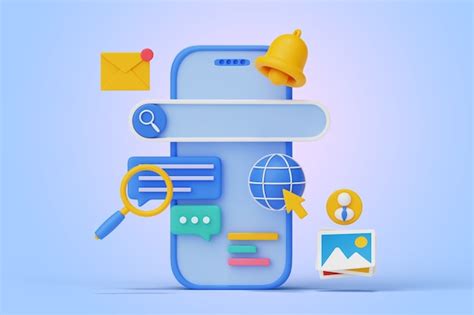 Free Psd 3d Rendering Of Search Engine Background