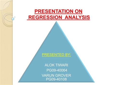 Regression Analysis Ppt Ppt