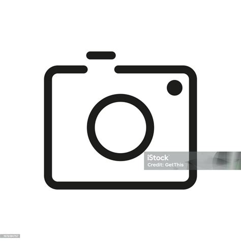 카메라 벡터 그림입니다 검정색의 간단한 아이콘 윤곽선 플랫 스타일 픽토그램 레트로 카메라가 분리되었습니다 앱 그래픽 디자인 배너 인포그래픽 웹 사이트 Ui Ux 개발