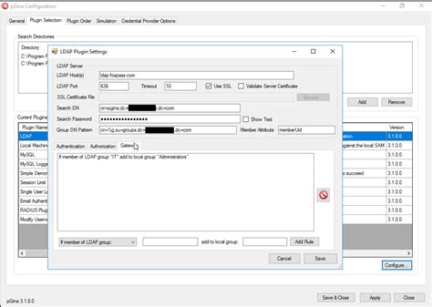 Windows LDAP Auth With PGina