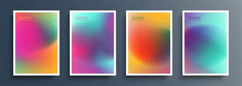 추상적 인 흐린 색상 그라디언트가있는 흐린 여러 가지 색상 배경 집합입니다 브로셔 포스터 전단지 및 표지를위한 밝은 색상 템플릿 컬렉션 0명에 대한 스톡 벡터 아트 및 기타
