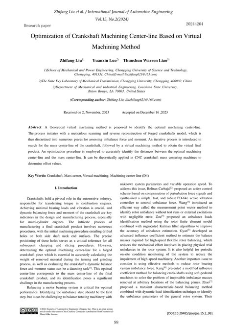 PDF Optimization Of Crankshaft Machining Center Line Based On Virtual Machining Method