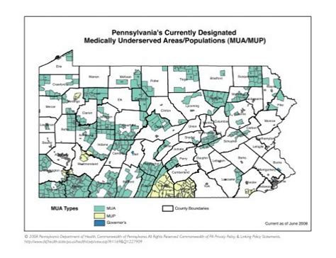 Pennsylvanias Currently Designated Medically Underserved Areas
