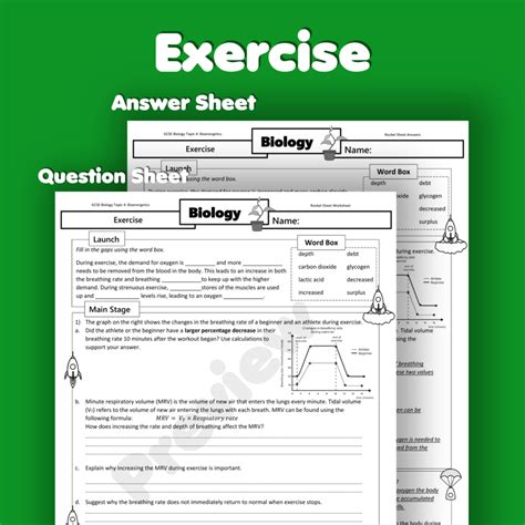 6 Sheet Bioenergetics Gcse Homework Bundle Uk