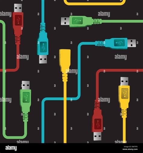 Usb Wire Communication Pattern Stock Vector Image And Art Alamy