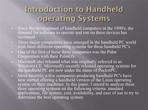 Handheld Operting System Pptx Operating Systems Computer Software