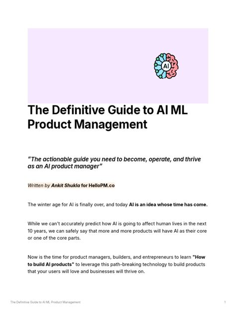 Guide To Ai Ml Product Management Pdf