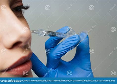 Filler Injection In Chin Contour Plastic For Correcting The Volume And
