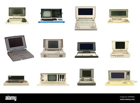 Old Retro Portable Computers Isolated Stock Photo Alamy