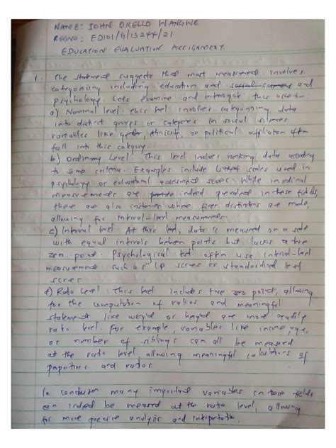 Education Evaluation Assignment Pdf