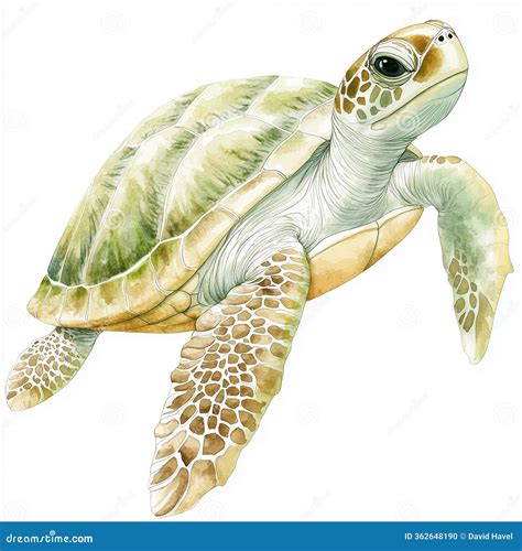 Olive Ridley Cartoon Illustration 341836159