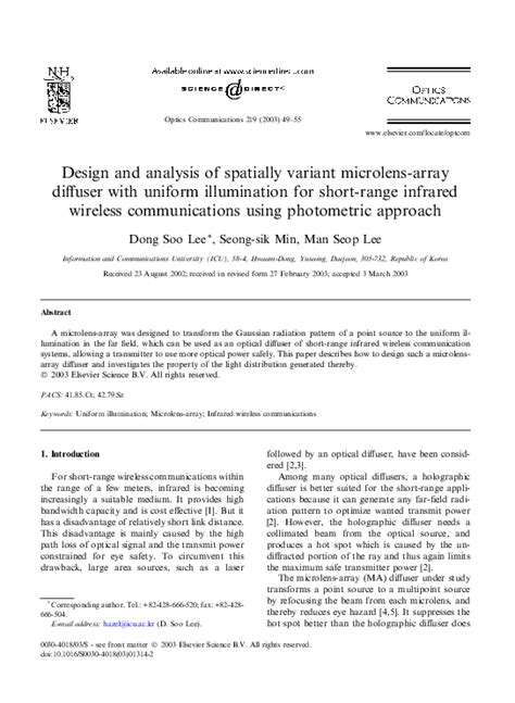 Pdf Design And Analysis Of Spatially Variant Microlens Array Diffuser With Uniform
