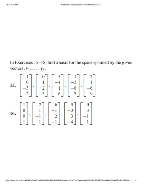 Lin Alg Computation 4 Assignment On Vector Basis Studocu