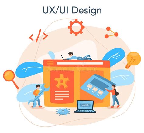 Ux Ui Designer Concept App Interface Improvement For User Stock Illustration Illustration Of