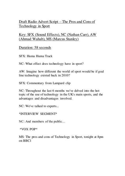 Radio Ad Script Template