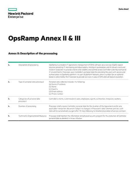 Opsramp Annex Ii And Iii