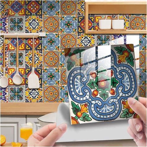 Stickers Cuisine Carrelage Mural Salle De Bain 15x15cm Motif De Fleurs