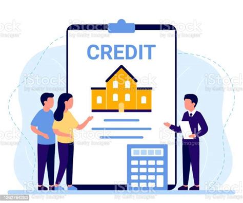 부동산 하우스 대출 금융 소비자 문서에 은행 돈 신용 퍼센트 좋은 이자율 무이자 모기지 대출 계약 부동산 벡터 일러스트레이션 모기지에 대한 스톡 벡터 아트 및 기타 이미지