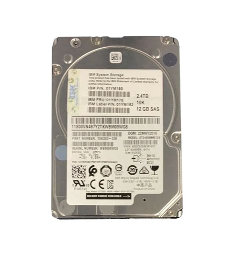 01ym176 Ibm 2 4tb 10000rpm Sas 12gb S 2 5 Inch Hard Drive For Storwize V7000 Gen2