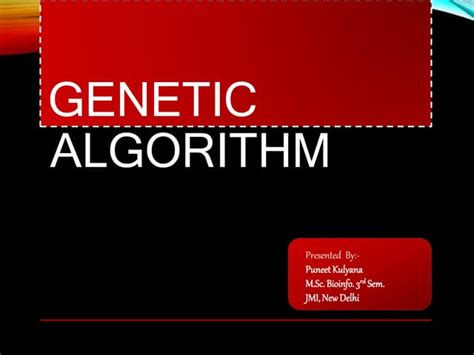 Genetic Algorithm Ppt Odp