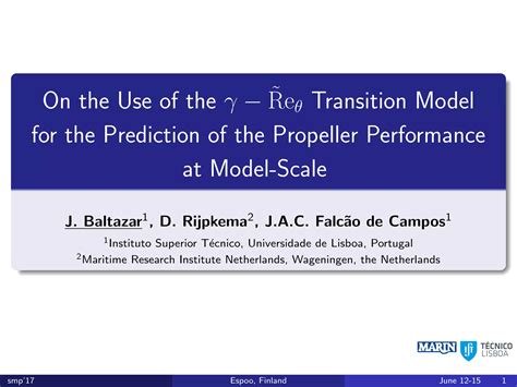 On The Use Of The Gamma Retheta Transition Model For The Prediction