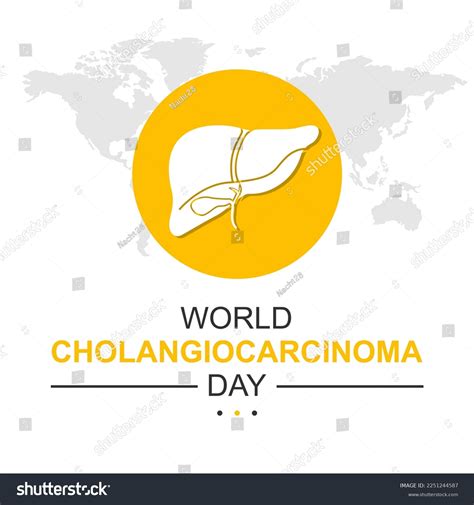World Cholangiocarcinoma Day Liver Vector Illustration Stock Vector