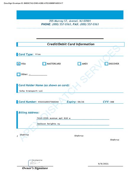 Please Docusign Payment Authorization Form Pdf