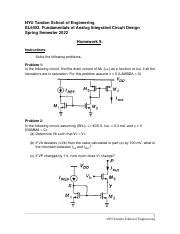 Analog Integrated Circuit Design Drain Current Calculation Course Hero