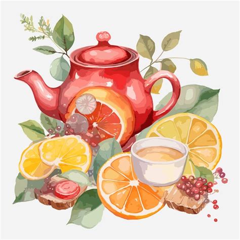 차 일러스트레이션 클리파트 프리미엄 벡터