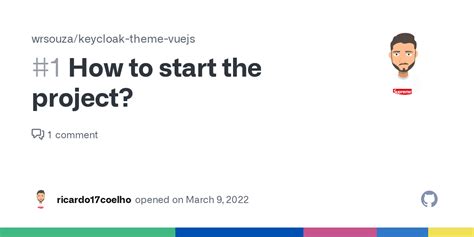 How To Start The Project · Issue 1 · Wrsouzakeycloak Theme Vuejs
