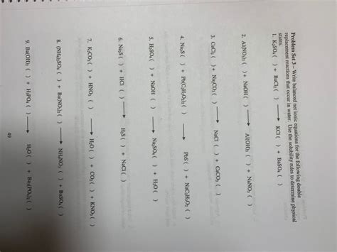 Solved Problem Set Write Balanced Net Ionic Equations For Chegg