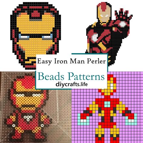 21 Easy Iron Man Perler Beads Patterns Diy Crafts