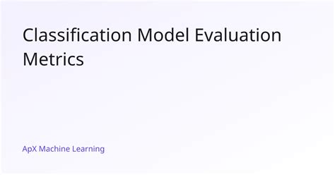 Classification Model Evaluation Metrics