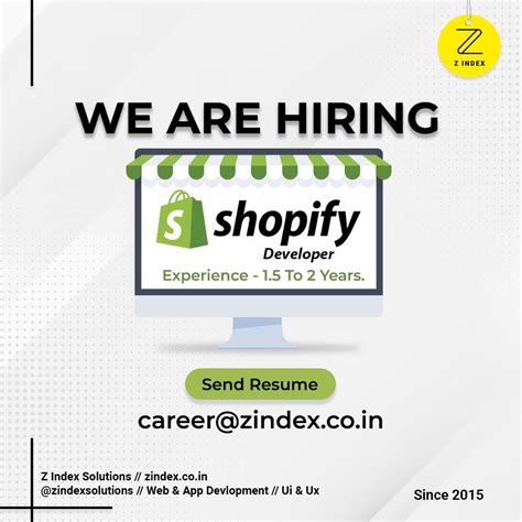 Z Index Solutions On Linkedin Rajkot Wfo Fulltime Hiring Wearehiring Hiringshopifydeveloper