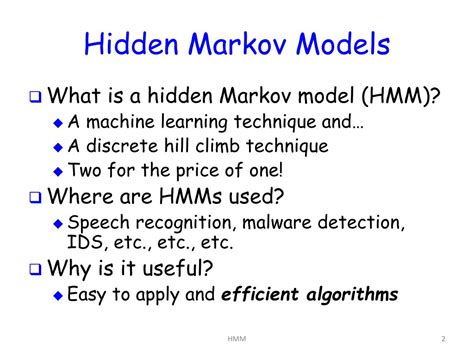 Ppt A Revealing Introduction To Hidden Markov Models Powerpoint