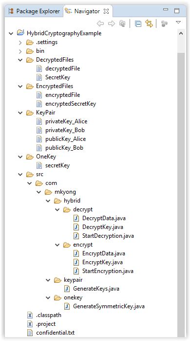 Java Hybrid Cryptography Example Mkyong