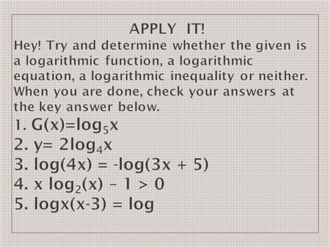 Logarithmic Functions Equations And Inequality Math Yahoo
