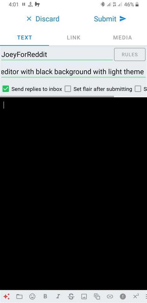 Bug Text Editor Has Black Background With Light Theme Joeyforreddit