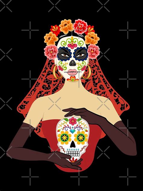 Dia De Los Muertos Gothic Woman Scarf For Sale By Jodirm Redbubble