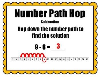 Number Path Hop Subtraction By Educating With Essary TPT