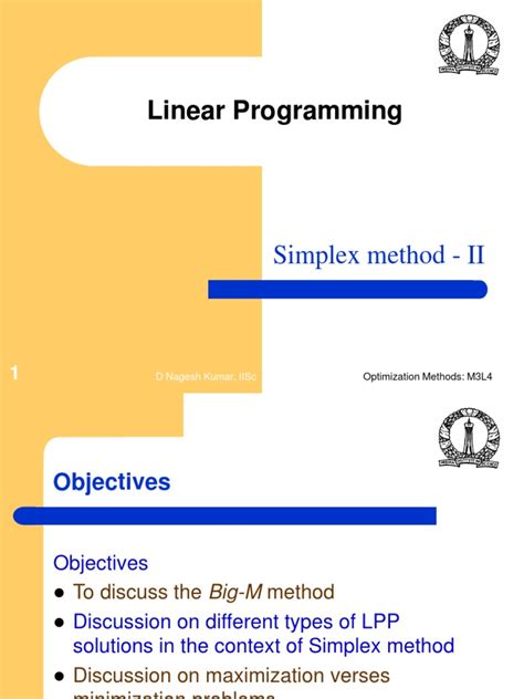 linear programming simplex method ii pdf mathematical