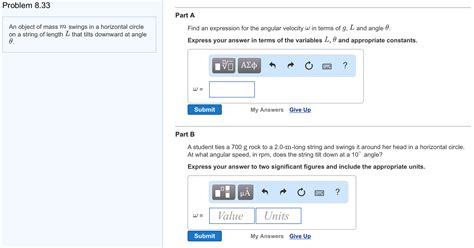 Solved An Object Of Mass M Swings In A Horizontal Circle On