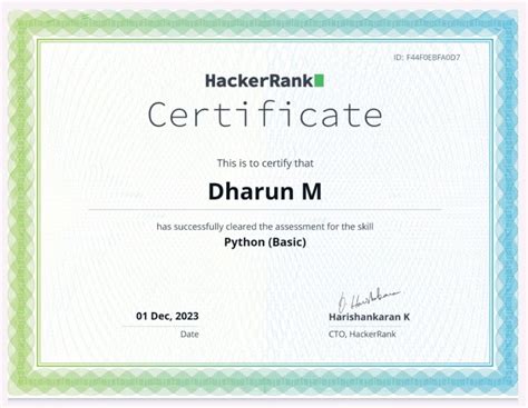 Dharun M On Linkedin Python Hackerrank