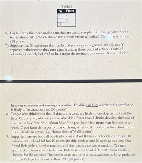 Solved 6 Explain Why The Mean And The Median Are Useful