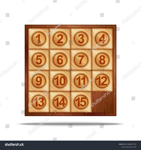 Traditional Wooden Sliding Puzzle 15 Puzzle Stock Vector Royalty Free 2584057755 Shutterstock