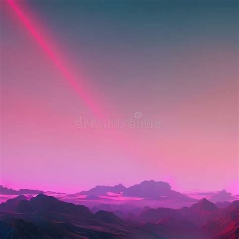 Retro Futuristic Synthwave Retrowave Styled Vaporwave 80s Cyberpunk Style Synthwave Landscape