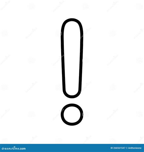 Outline Exclamation Mark Isolated Flat Design Vector Illustration Stock