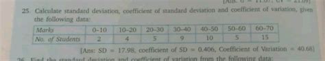 Calculate Standard Deviation Coefficient Of Standard Deviation And Coefficient Of Variation
