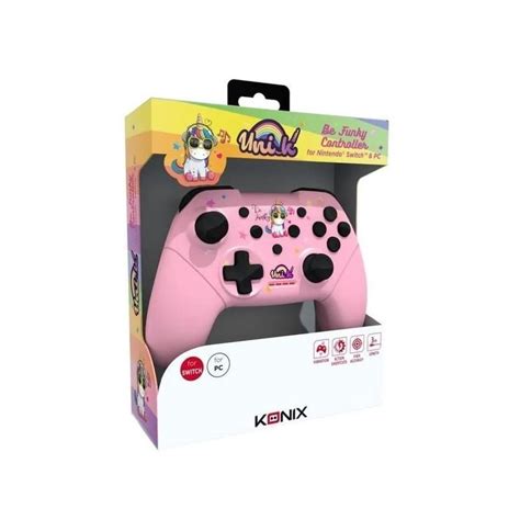 Konix Unik Switch Wired Controller Be Funky Pink Nintendo Switch